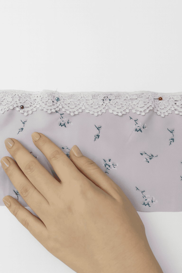 How to Sew Lace on Fabric in 6 Easy Steps - Homesteading With Betty