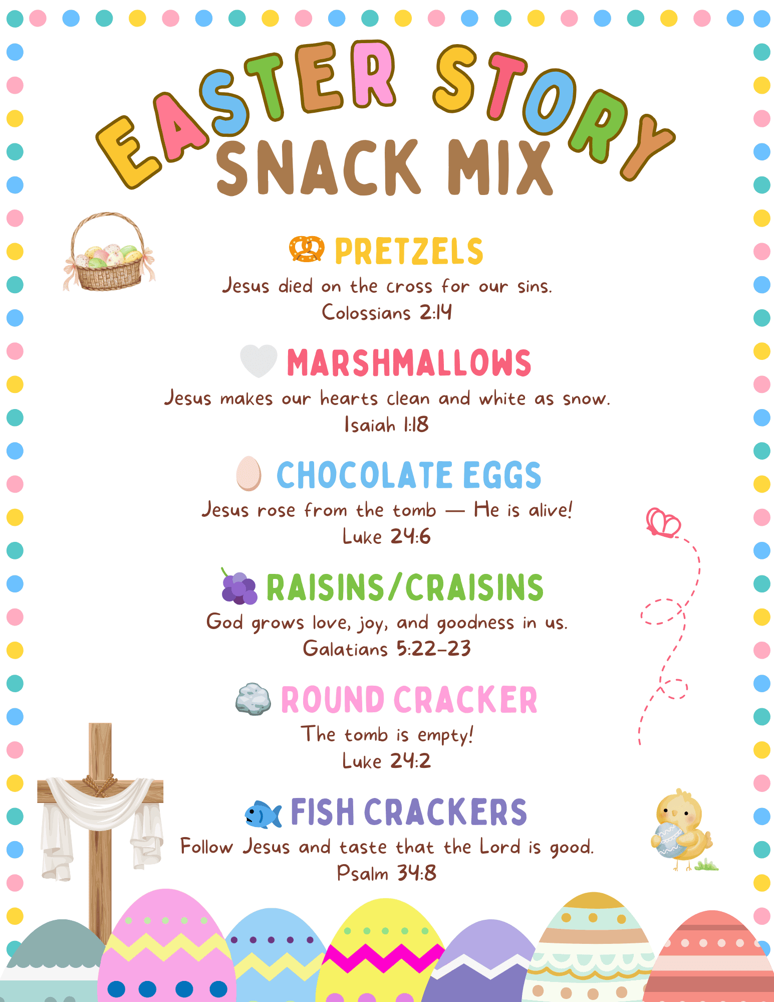 Easter Story Snack Mix Recipe + Free Printable! - Homesteading With Betty